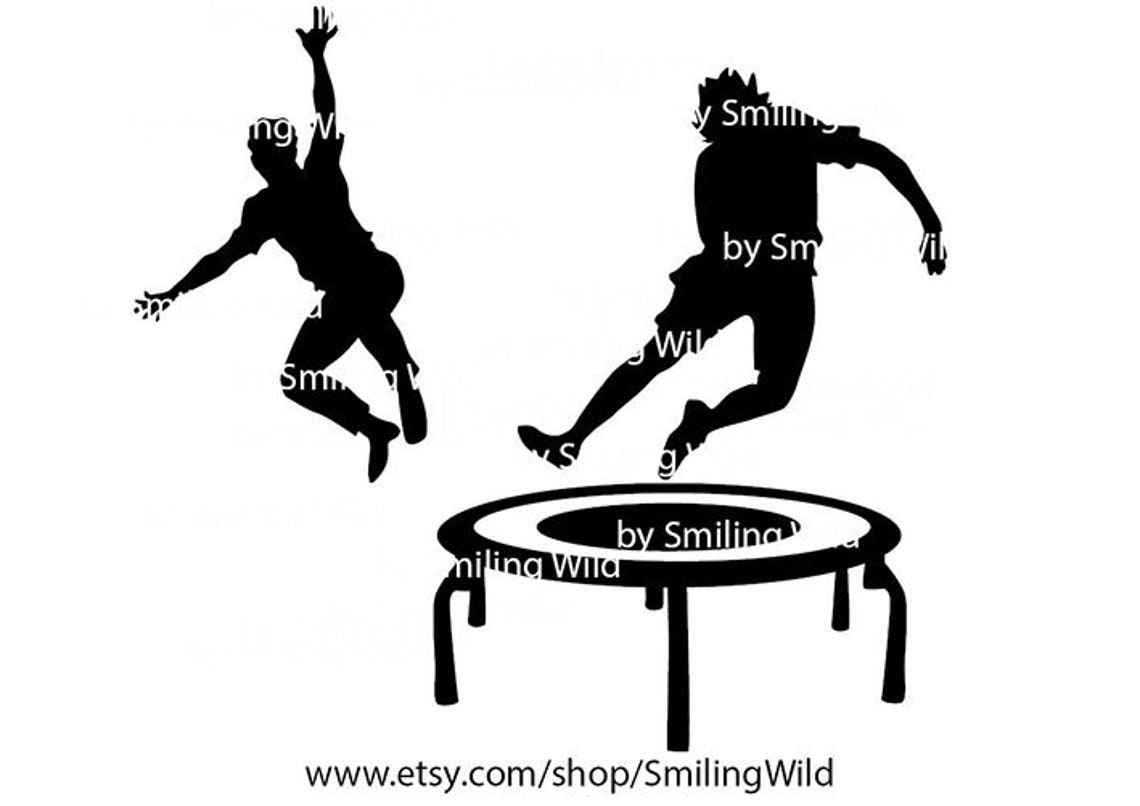 Jumping Peolpe Sihouette Svg Trampoline Sport Fitness Clipart - Etsy