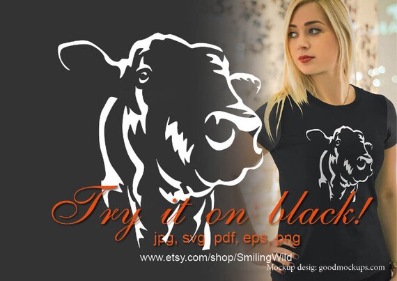Black Angus Bull Svg Face Clip Art Vector Graphic Black | Etsy