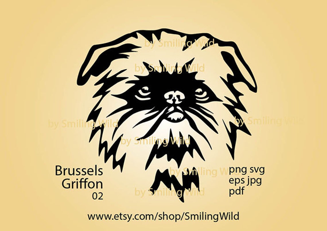 Brussels Griffon Svg Portrait Vector Graphic Art Cute Dog Logo - Etsy