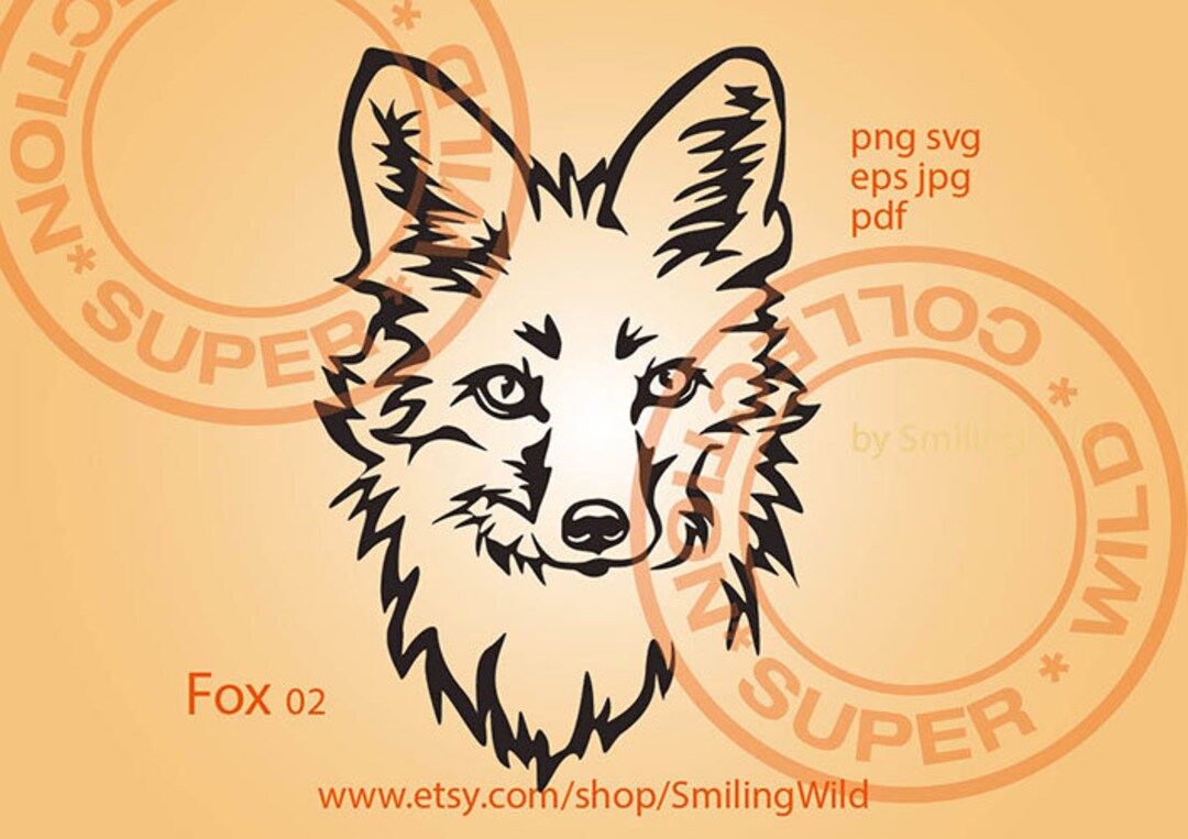 Red Fox Svg Portrait Vector Graphic Art Wild Animal Clipart Fox ...