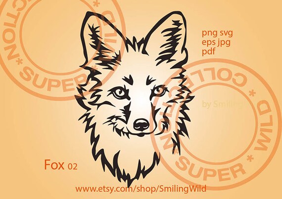 Red Fox Svg Portrait Vector Graphic Art Wild Animal Clipart | Etsy Canada