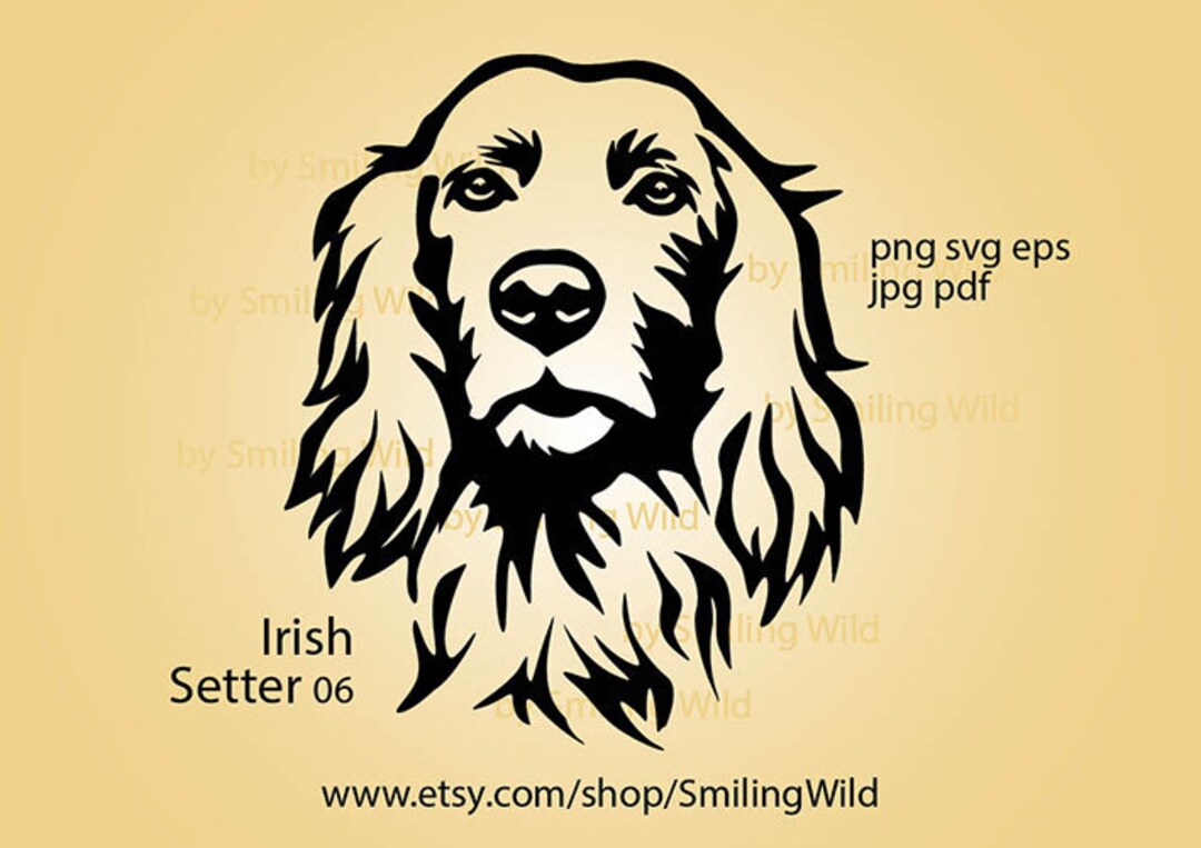 Irish Setter (06) Svg Dog Head Vector Graphic Logo Art Irish Setter ...
