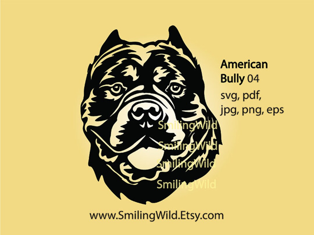 American Bully Dog Svg Cuttable Vector File, American Bully Digital ...