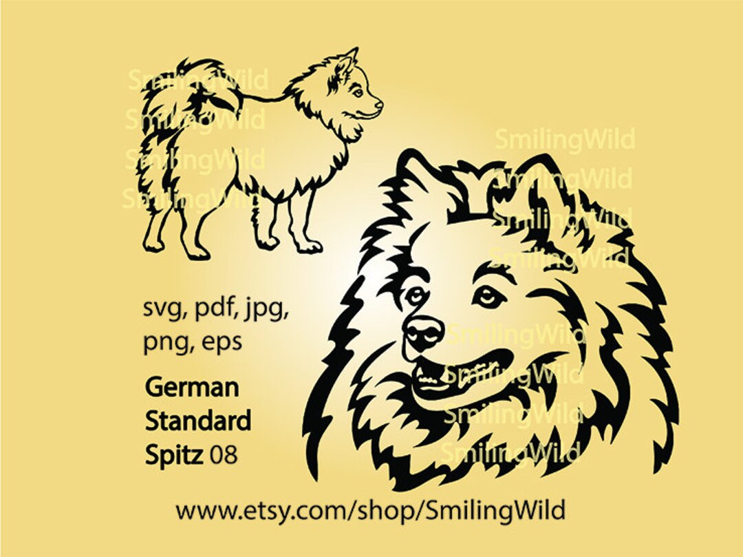 German Spitz Mittel Svg Vector Graphic Art Design Deutscher Spitz ...
