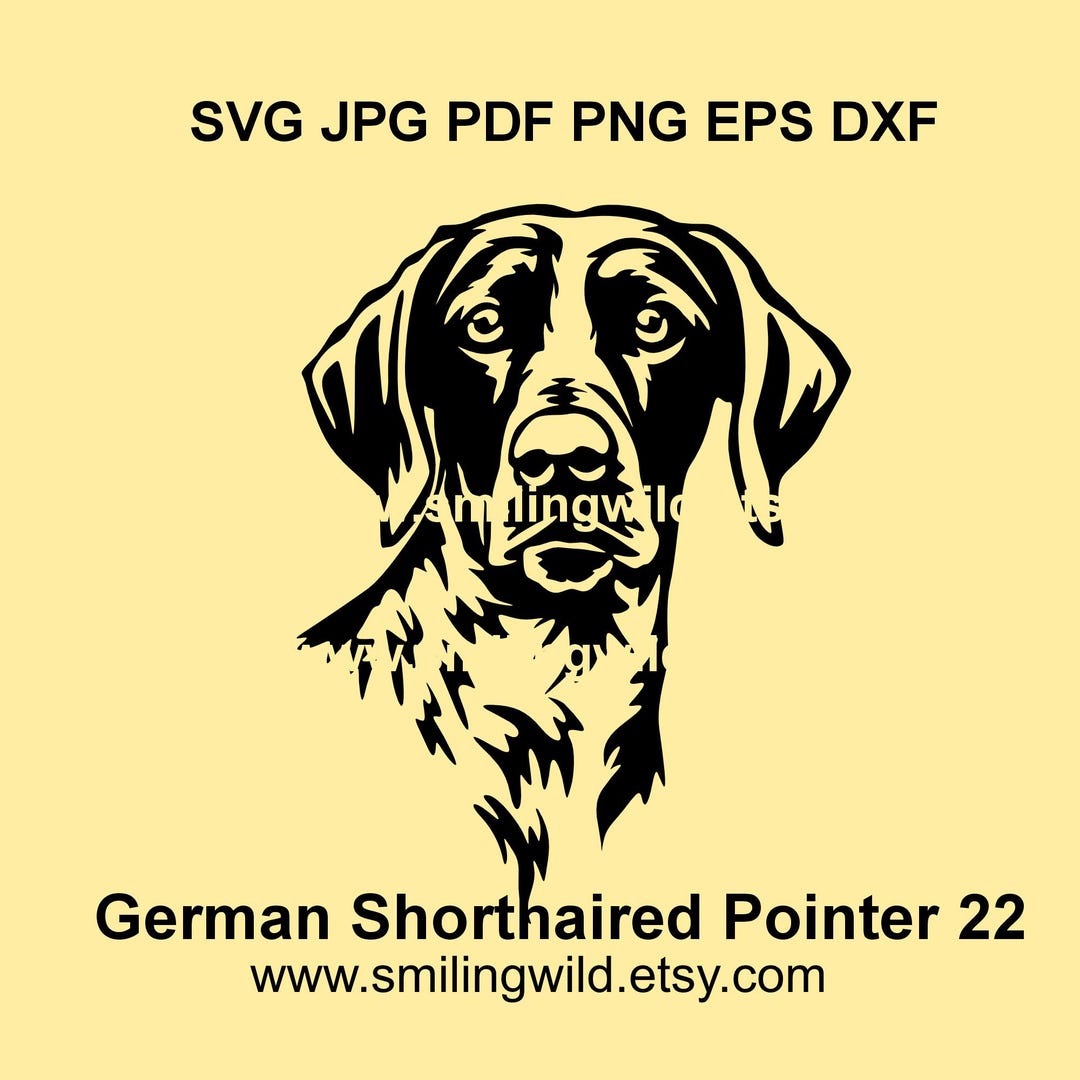 German Shorthaired Pointer SVG & PNG, DXF – Realistic Hunting Dog ...