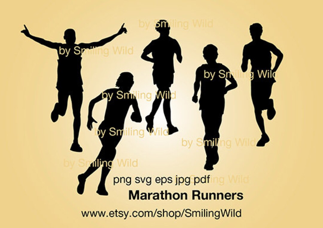 Marathon Runner Svg Sport Silhouette Clipart Cut File Cuttable - Etsy