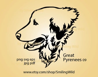 Great Pyrenees Vector Art - Etsy