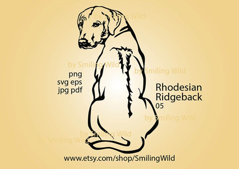 Rhodesian Ridgeback Svg /05/ Vector Graphic Art Sitting Dog - Etsy