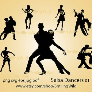 Salsa Dance Svg Latin Dance Silhouette Cut Out File Clipart Dancing ...