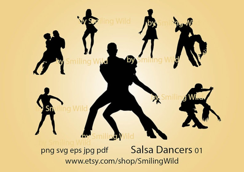 Salsa Dance Svg Latin Dance Silhouette Cut Out File Clipart Dancing ...