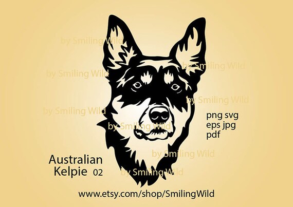 Australian Kelpie Svg Dog Vector Graphic Art Kelpie Clipart | Etsy Canada