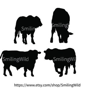 Beefmaster Cattle Svg Vector Graphic Silhouette Beefmaster Bull Clip ...