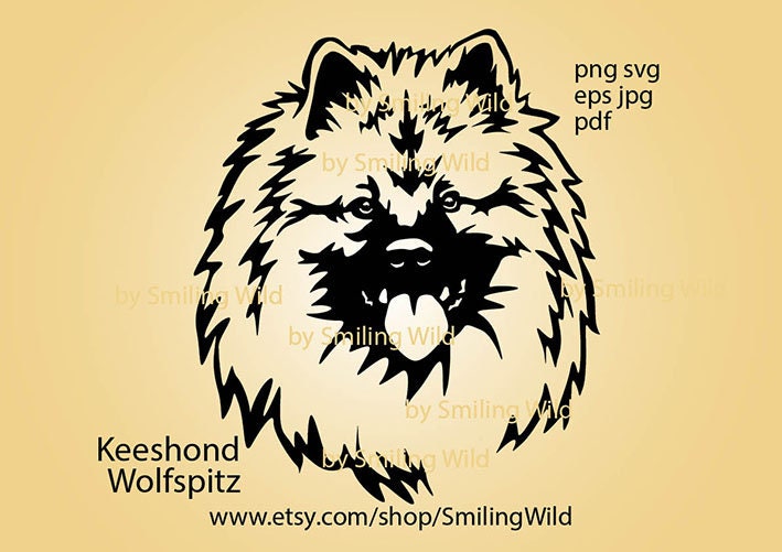 Keeshond Wolfspitz Svg Clipart Vector Graphic Art Dog Portrait - Etsy ...
