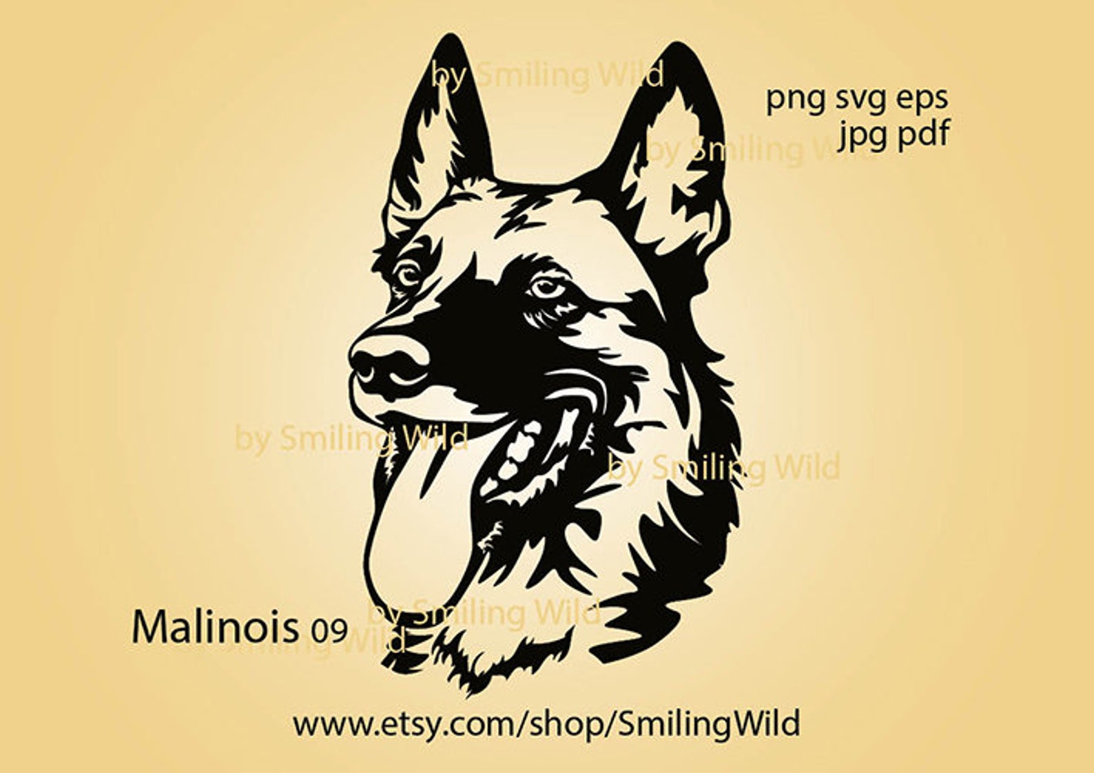 Malinois Svg Face Vector Graphic Art, K9 Dog Breed Cut File Cuttable ...