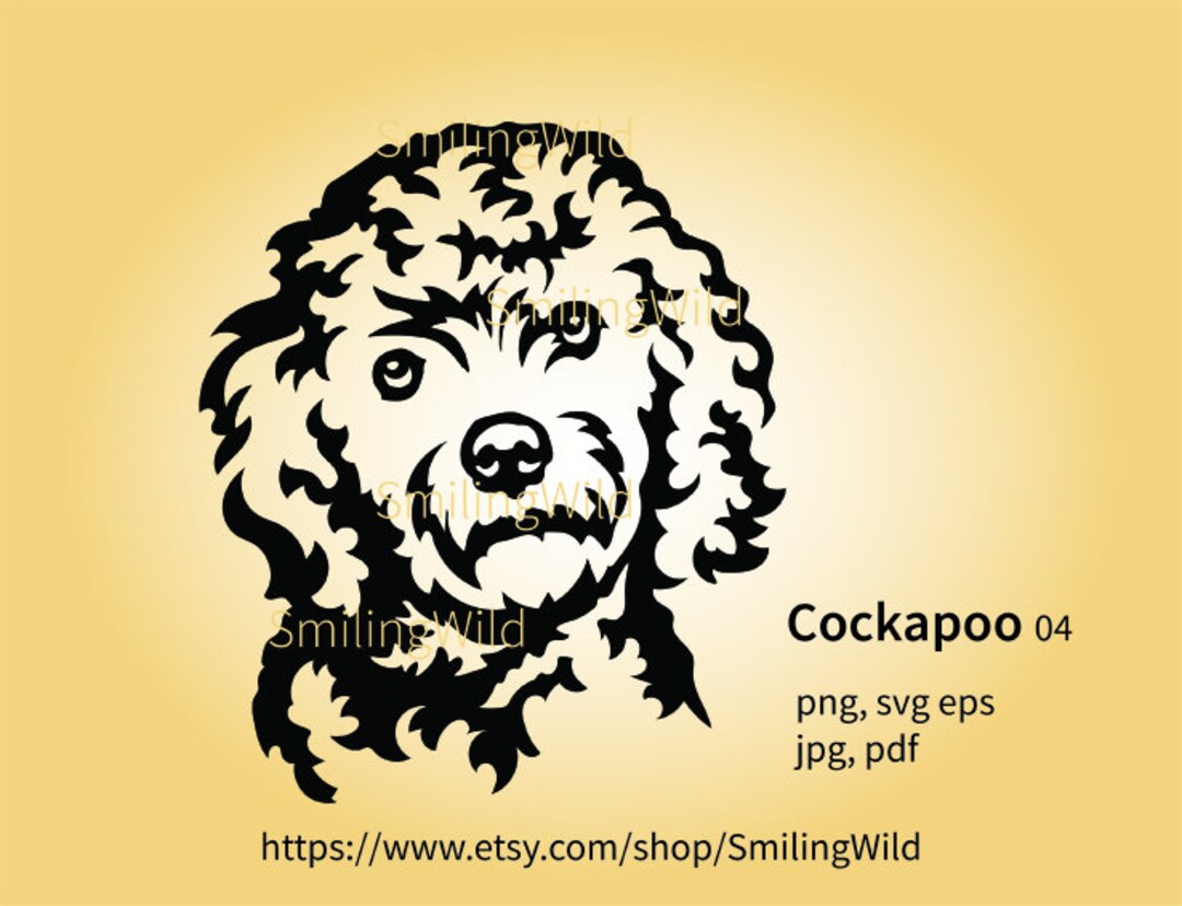 Cockapoo Dog Svg Clip Art Spoodle Cuttable Digital Design - Etsy