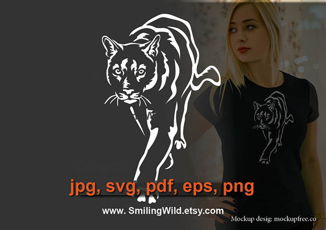 Mountain Lion, Puma Svg Vector Graphic File, Cougar Clip Art Design ...