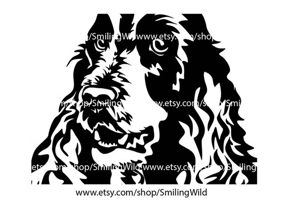 Scrapbooking Cocker Spaniel svg cut file dog head portrait English ...