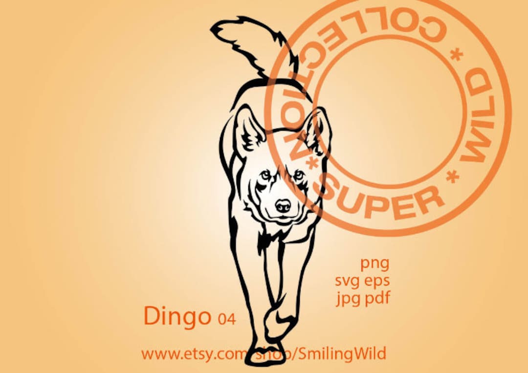 Dingo Svg Vector Illustration, Australian Animal Graphic Clip Art ...