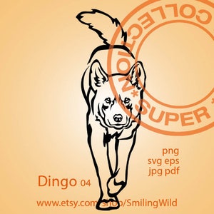 Dingo Svg Vector Illustration, Australian Animal Graphic Clip Art ...