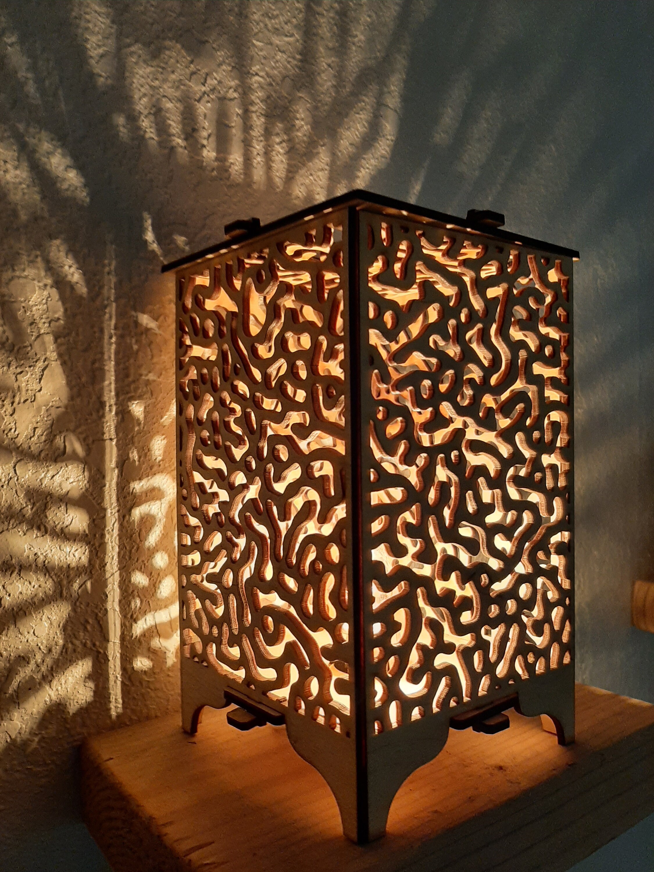 Turing Pattern Wood Table Lamp - Etsy