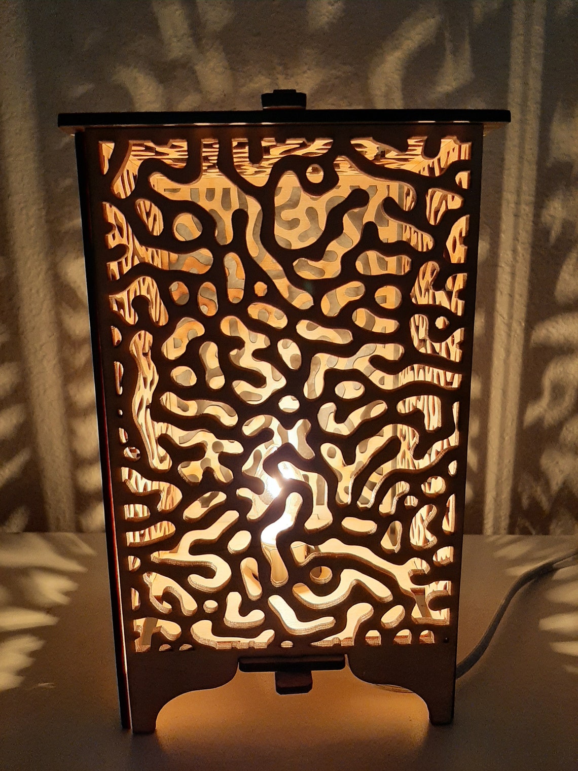 Turing Pattern Wood Table Lamp - Etsy