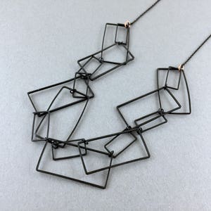 Rotating Frame Necklace / Choose Your Color: Matte-black or Silver ...