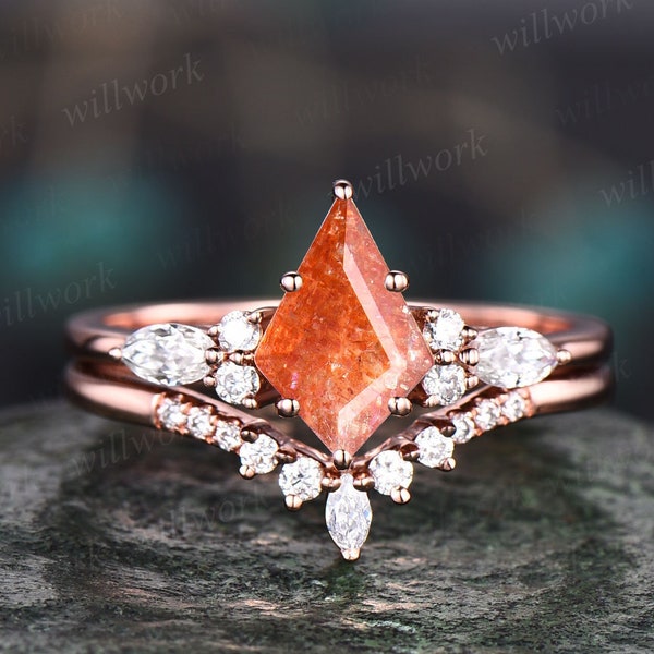 Sunstone Ring Set - Etsy
