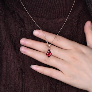 Kite Red Ruby Necklace Solid 14k 18k Rose Gold Vintage Unique ...