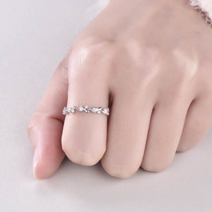 Flower Diamond Wedding Ring Unique Half Eternity Diamond Wedding Band ...