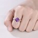 Princess Cut Purple Amethyst Ring Vintage Amethyst Engagement Ring Set ...