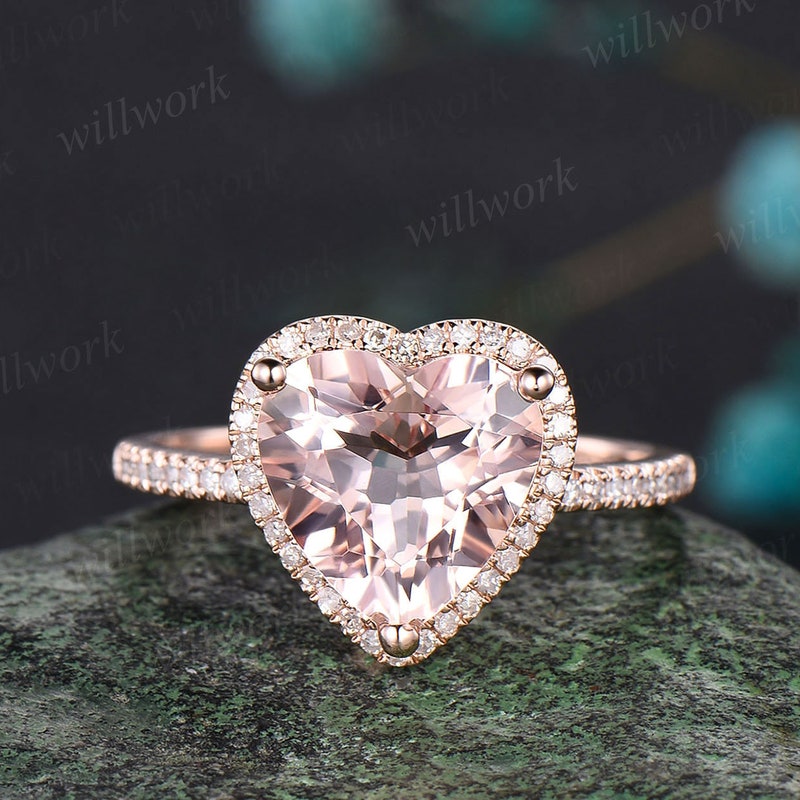Heart Shaped Morganite Ring - Etsy