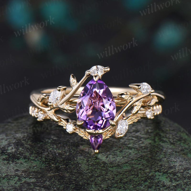 Purple Stone Ring - Etsy