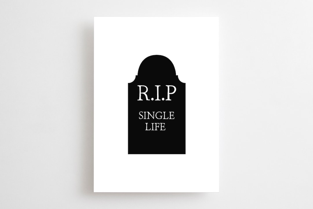 RIP Single Life Goth Engagement Card Congratulations Heavy - Etsy
