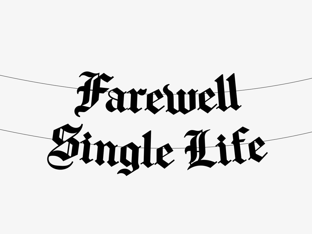 Farewell Single Life Banner, Goth Hen Party Decoration, Emo Bridal ...