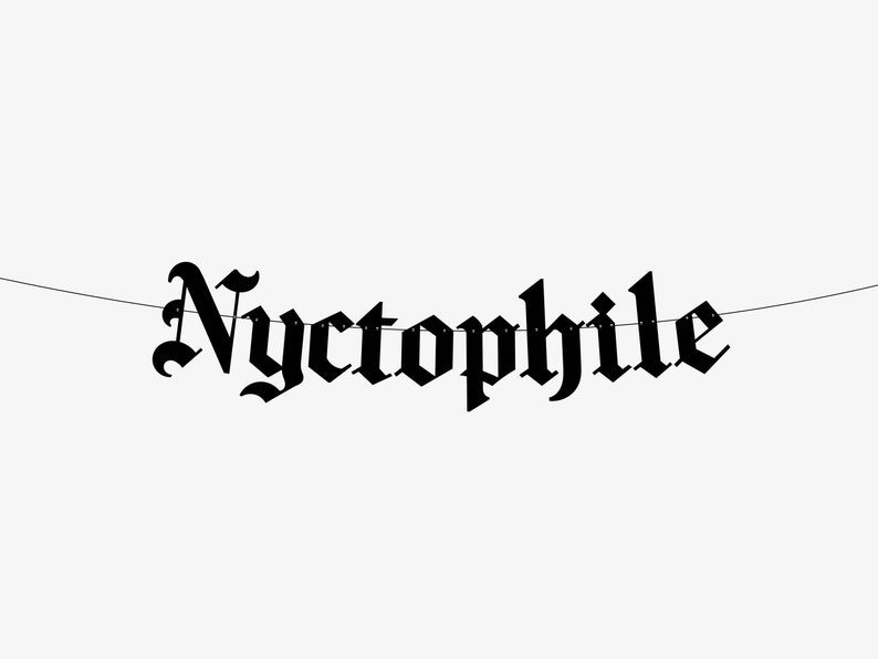Nyctophile Old English Gothic Letter Banner Halloween Decor - Etsy