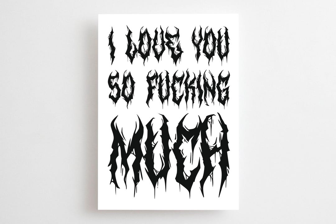 Heavy Metal Anniversary Card, Black Metal Valentines Card, Goth Gothic ...