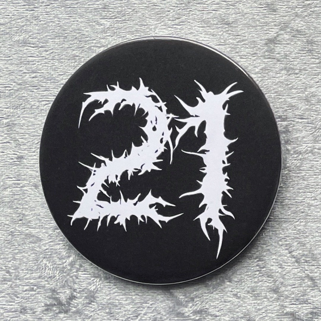 Metal 21st Birthday Button Badge, Extra Large Birthday Badge, Emo ...