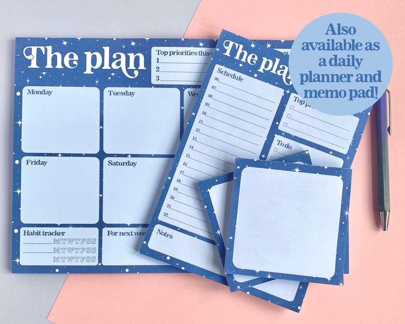 Weekly Planner Pad A4 Undated Goal Setting Desk Organiser - Etsy