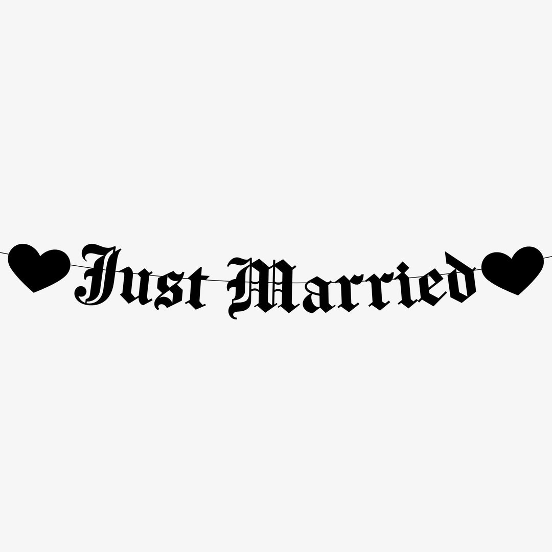Just Married Gothic Wedding Banner, Goth Wedding Decoration, Emo Party ...