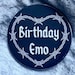 Large Birthday Emo Button Badge With Barbed Wire Heart, Alternative ...