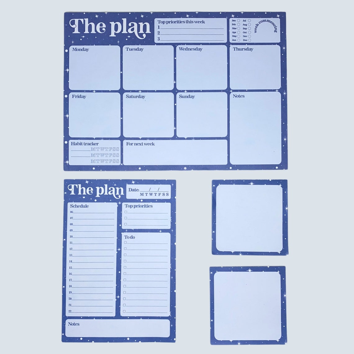 Weekly Planner Daily Schedule & 2 Memo Pads A4 A5 Goal | Etsy