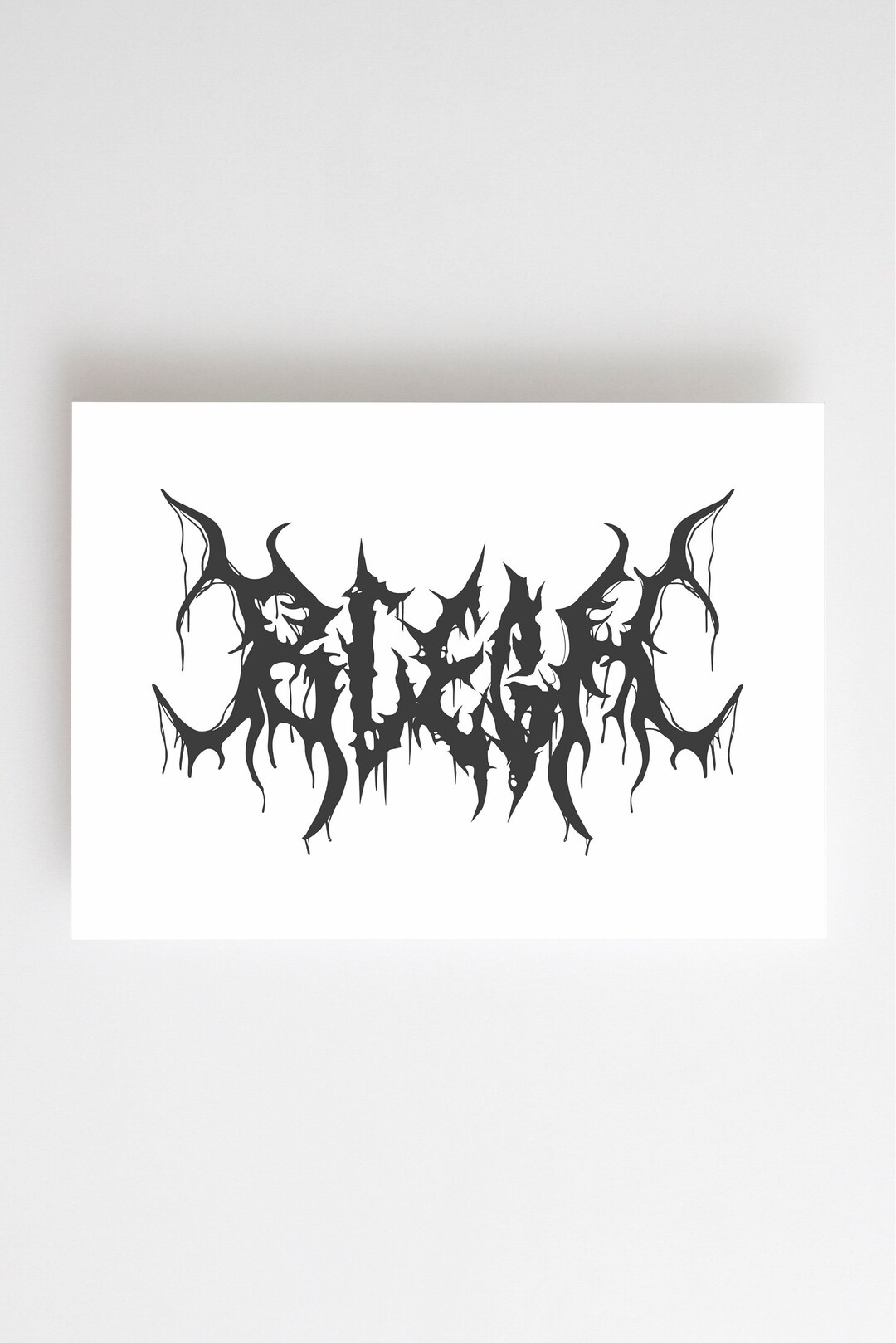 Heavy Metal Card, Thank You Notecard, Goth Wedding, Metalhead Birthday ...