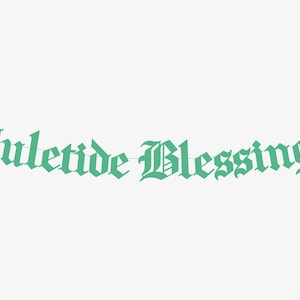 Yuletide Blessings Old English Banner, Yule Christmas Decoration ...