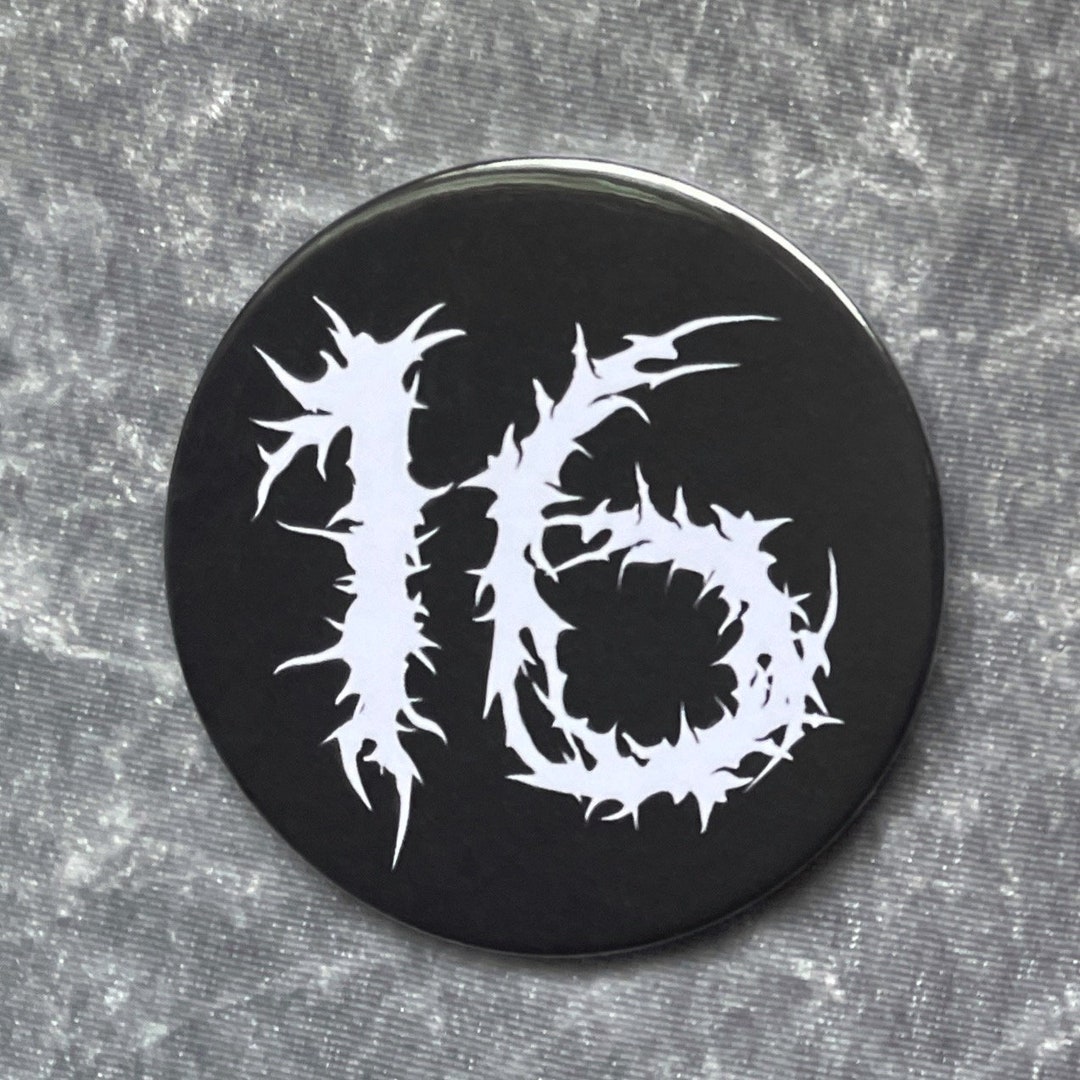 Metal 16th Birthday Button Badge, Emo Sixteenth, Metalhead Birthday ...