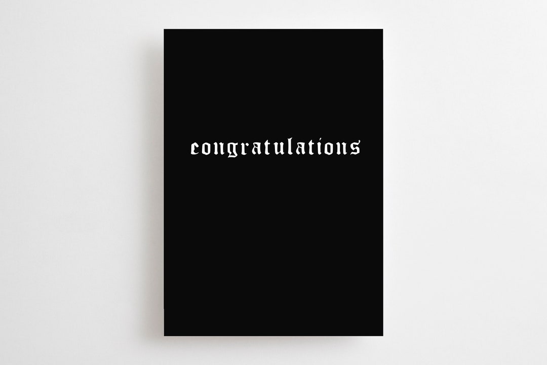 Gothic Congratulations Card, Goth New Job, Engagement, Wedding ...