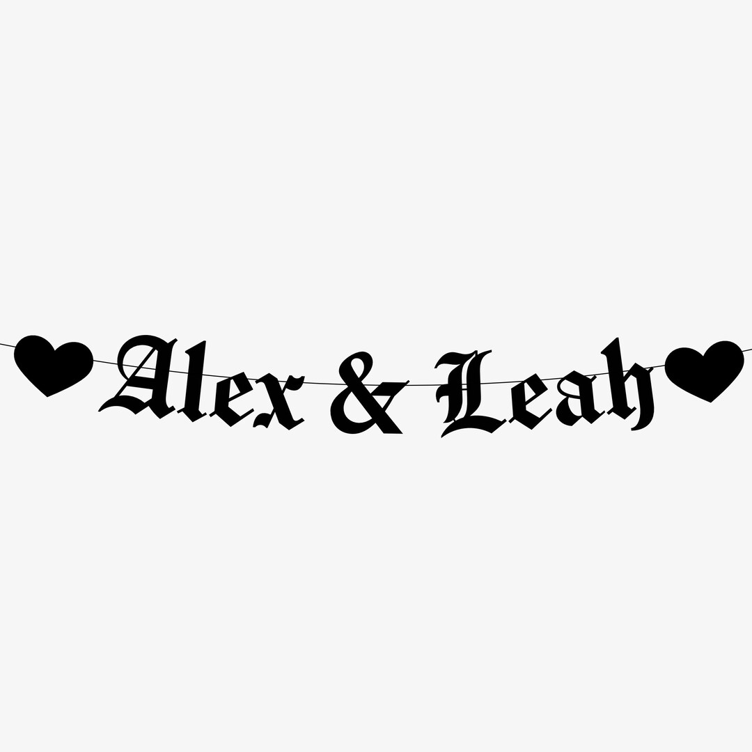 Personalised Gothic Wedding Banner, Custom Names Goth Garland, Emo ...