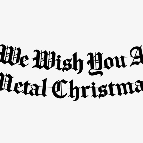 Hail Santa Old English Goth Banner Gothic Christmas - Etsy