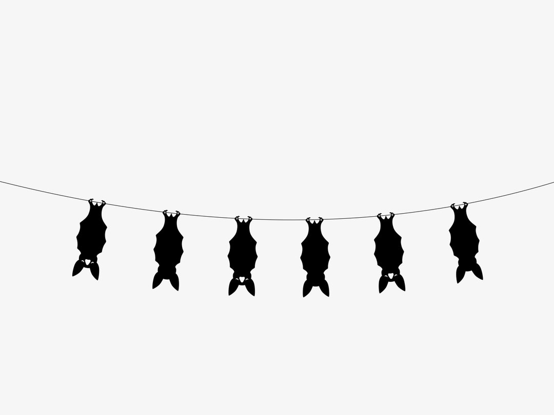 Hanging Bat Bunting Banner, Gothic Decor, Bat Garland, Cute Bats, Dark ...