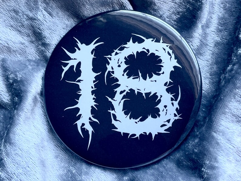 Black Metal Style Large 18th Birthday Button Badge - Etsy UK