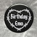 Large Birthday Emo Button Badge With Barbed Wire Heart, Alternative ...